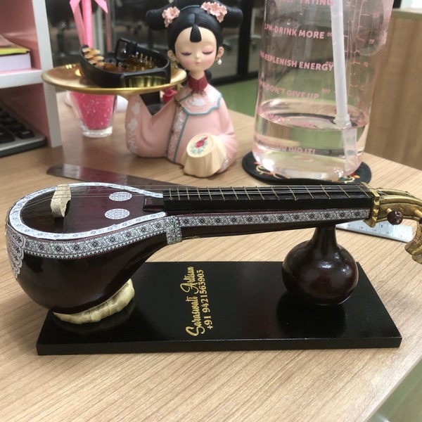 Wooden Handmade Traditional Saraswati Veena Miniature - Etsy