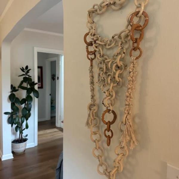 Made to Order Ceramic Link Chain Wall Hanging: Boho Wall Sculpture - Etsy