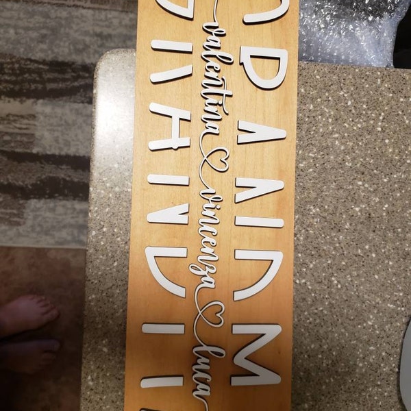 3D Personalized Grandma Sign With Children Name| Personalized Grandma ...