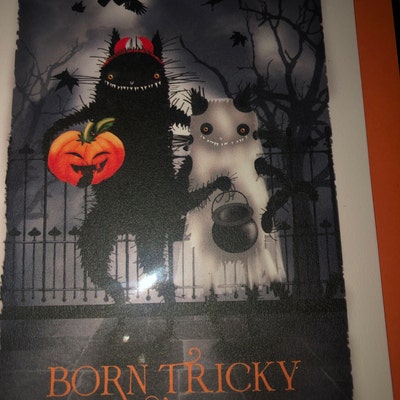 Halloween Greetings Card. Born Tricky - Etsy