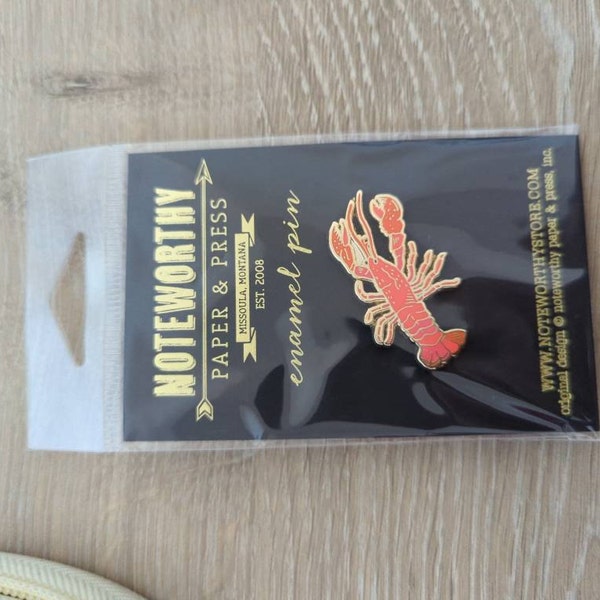 Lobster Enamel Pin, Red and Gold Lobster Pin, Single Hard Enamel Pin ...