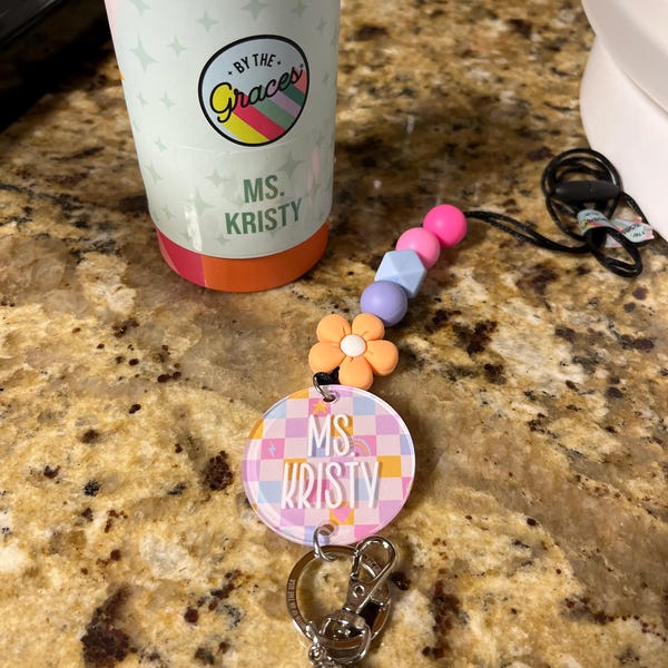 Groovy Sparkly Lanyard - Personalized Lanyard for Badge - 80's Lanyard ...