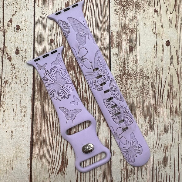 Butterfly Flower Watch Band SVG File for Laser Engraving - Etsy
