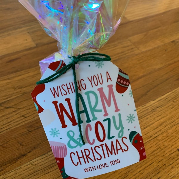 Wishing You a Warm and Cozy Christmas Gift Tag Printable, Fuzzy Socks ...