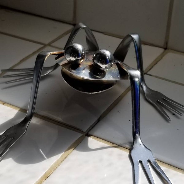 Frog Recycled Garden Art Upcycle Kitchen Utensils - Etsy