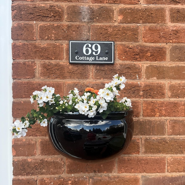 Engraved Slate House Number Plaque. Gold Silver White Personalised ...