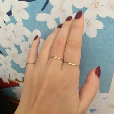 14k Solid Gold Stacking Ring, Stacking Ring, Solid Gold Stacking Ring, Silver Stacking Ring ...