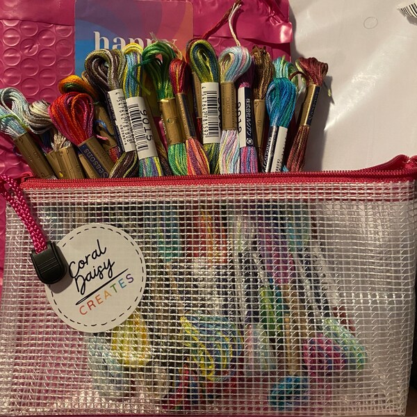 Happy Bright Colorful DIY Slow Stitch Kit - Complete Craft Set With Rainbow Threads & Supplies ...