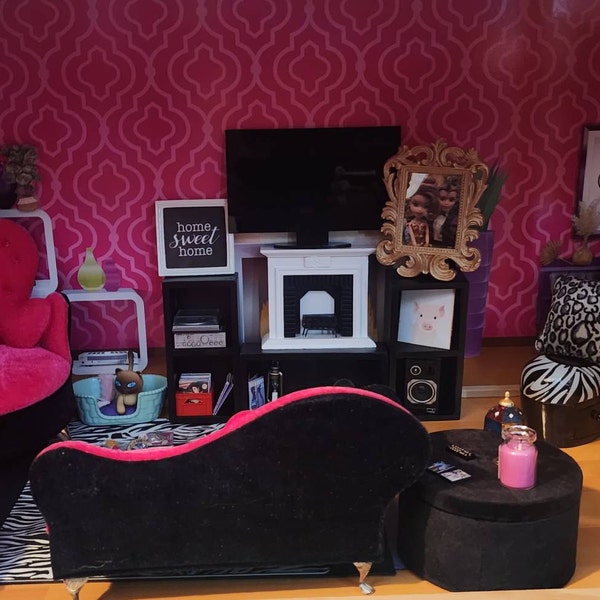 Dollhouse Miniature Flat Screen TV - 1:12, Doll Furniture, Fairy Garden ...