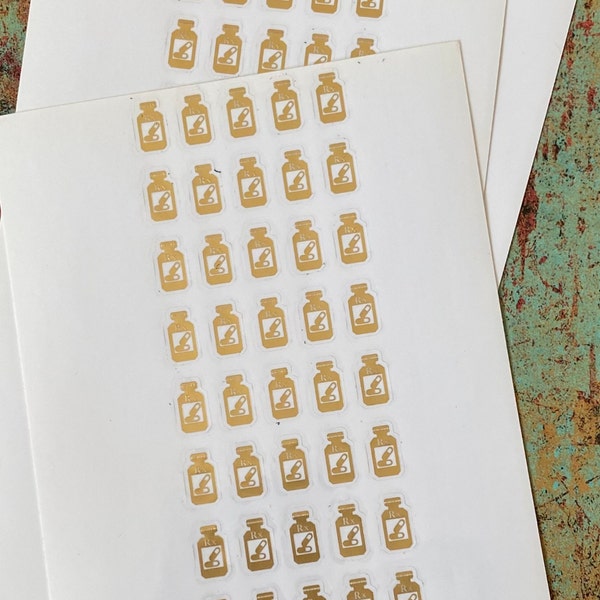 50 Pill Bottle Planner Sticker | Medical Reminder | Rx Prescription ...