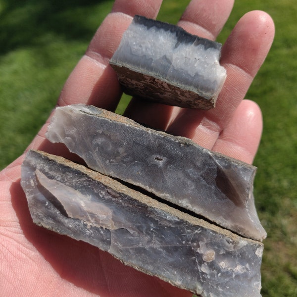 Ellensburg Blue Agate Cabochon: Brecciated Rhyolite Gemstone (56 X 23 X ...