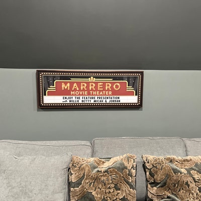 Custom Home Theater Sign Movie Theater Decor Personalized Movie Theatre ...