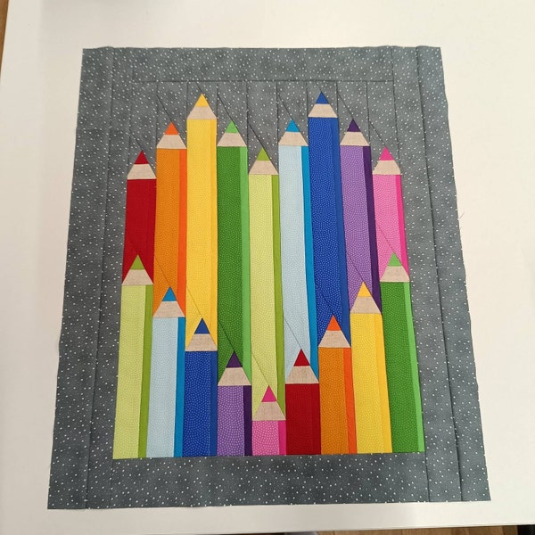 Pencil Heart Quilt Block - Foundation Paper Pieced Digital Pattern - 2 ...