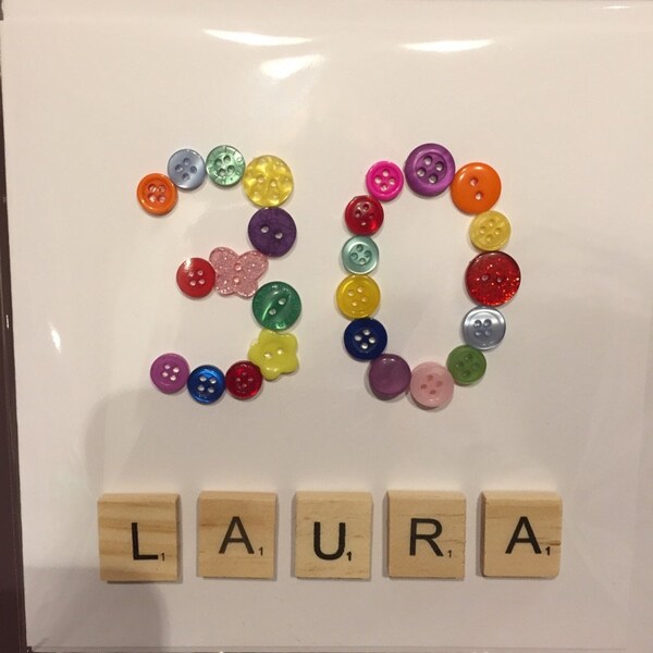 Handmade Birthday Card for Partially Sighted or Blind, for Man or Woman ...