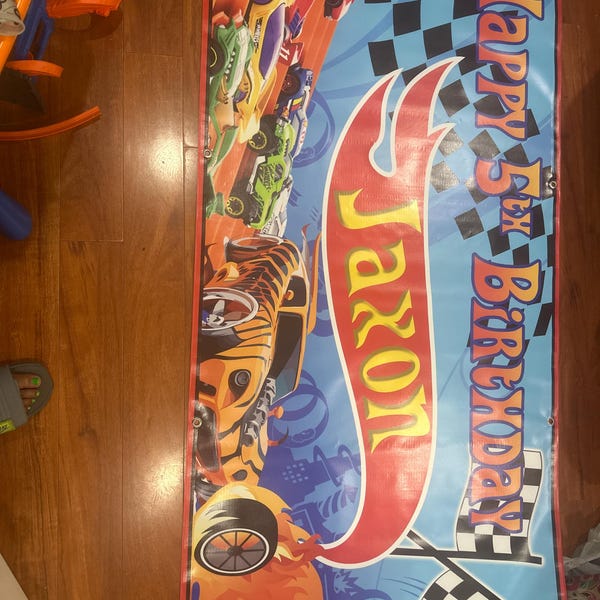 Car Birthday Banner, Hot Cars, Hot Cars Birthday Banner, Personalised ...
