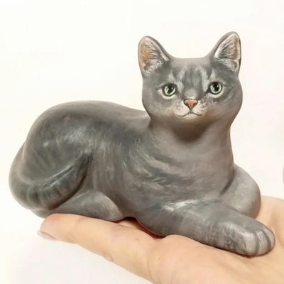 White Owl Griffin Figurine Snowy Gryphon Sculpture TO ORDER Tiny Clay ...