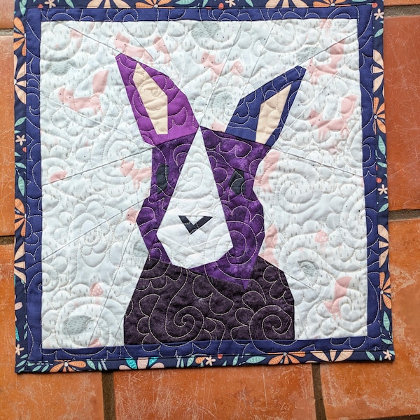 Rabbit Portrait - Easy Foundation Paper Pieced Quilt Pattern - Etsy