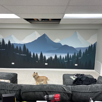 Desert Wall Decal / Southwest Wall Mural / Mountain Wall Mural ...