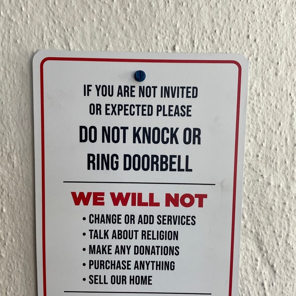 DO NOT KNOCK Sign - No Knocking Sign for Front Door Entry Way - Do Not ...