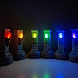 LED Torch Pillars With Flickering Light up Flame Painted Gloomhaven ...