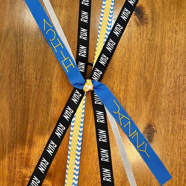Run Ponytail Streamer/track and Field Ponytail Streamer/run Hair Bow ...