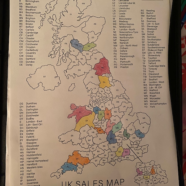 UK Postcode Sales Map, Business Sales Map, Colour in Maps, Etsy Sales ...
