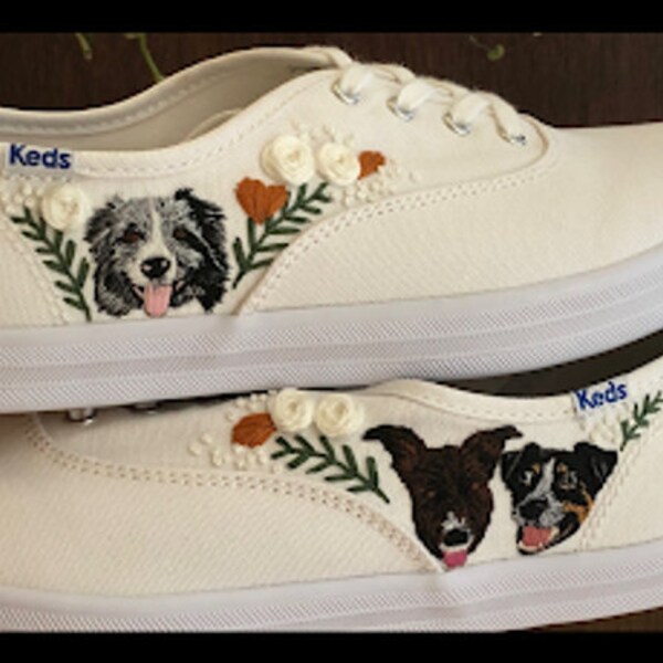 Made to Order Custom Hand Embroidered Pet Portrait Dog/cat Portrait ...