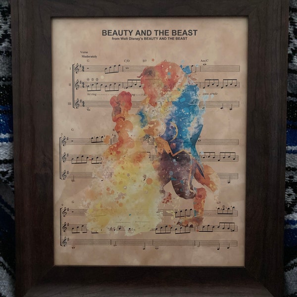 Beauty and the Beast Watercolor, Disney Wedding Gift, Disney ...