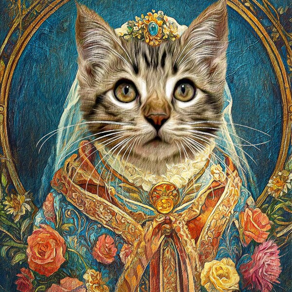 Custom Royal Cat Portrait Renaissance Cat Painting Royal Dog Portraits ...