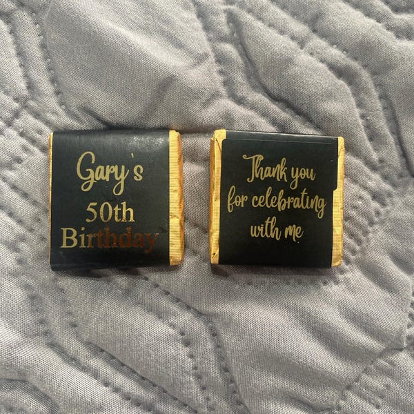 Personalised Happy Birthday Party Favours Chocolate Favours Black ...