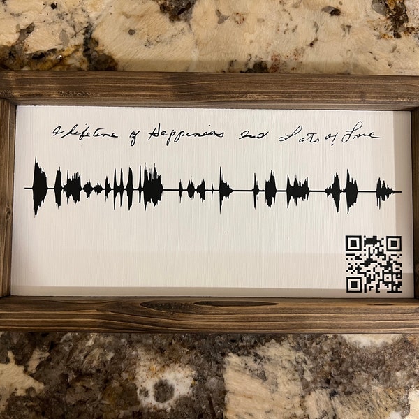 Sound Wave Sign With QR Code | Voice Recording Art | Custom Sound Wave ...