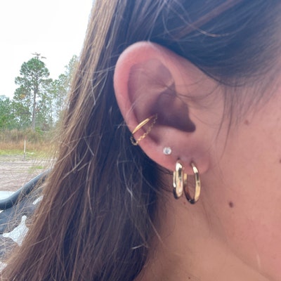 ASTM F136 Hoop With Chain Conch Hoop, Conch Earring, Conch Clicker ...