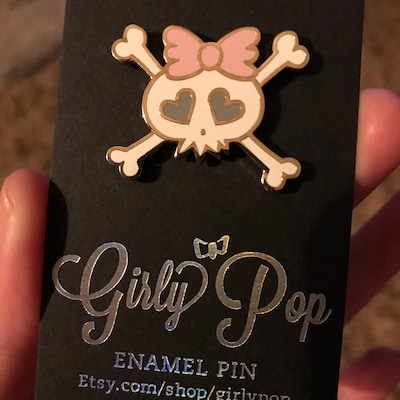 Pretty Bones Skull Girl Enamel Pin Cute Skeleton - Etsy