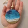 Resin Keychain - Epoxy Resin Ocean Waves Key Holder - Resin Wave Art ...