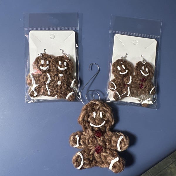 Crochet Pattern Gingerbread Man Decoration Mini Christmas Garland ...