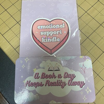 Emotional Support Kindle Heart Sticker Kindle Sticker Bookish Gifts ...