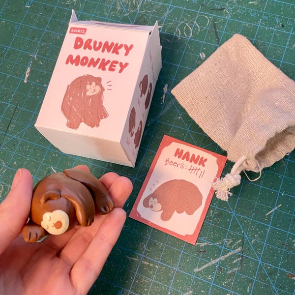 Drunky Monkey Blind Box Figures - Etsy