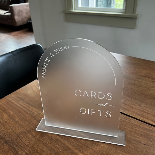 Cards & Gifts Arch Table Sign | Gift and Cards Sign | Modern Script ...