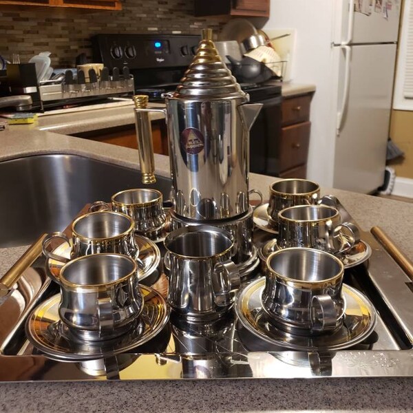 RARE Vintage Espresso Maker, in Black Aluminum With Removable Ceramic ...