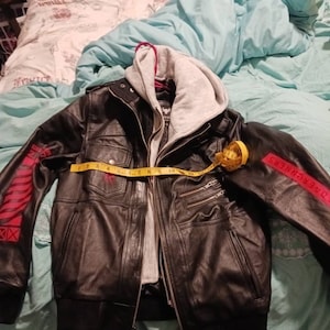 Handmade Red Moto Style Jacket With White Patches - Etsy