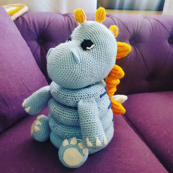 Dino Stacking Toy Crochet Pattern PDF, Amigurumi Stegosaurus Nursery ...