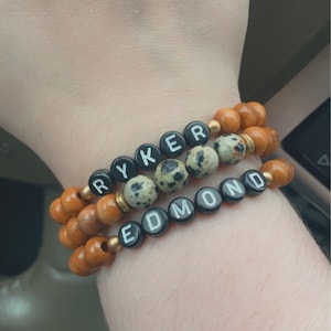 Stack of 3 Custom Word Vinyl Stretch Bracelets Personalized | Etsy