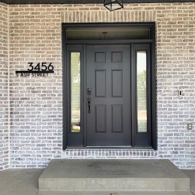 Modern House Numbers Black With Black Acrylic Contemporary Street ...