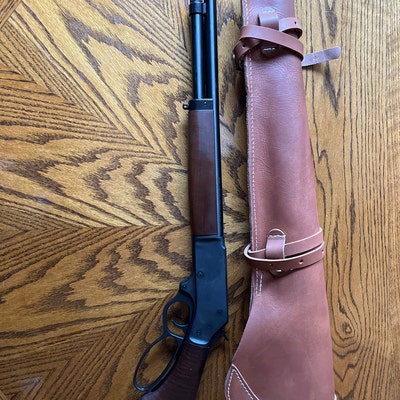 Leather Rifle Scabbard for Lever Action Carbine Horseback or ATV ...