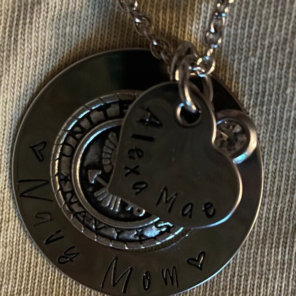 Marine Mom Custom Necklace, Hand Stamped Marine Corp Key Chain, US ...