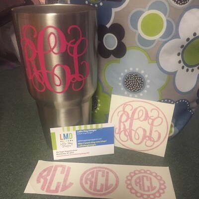 Vinyl Monograms Vinyl Monogram Decal Monogram Decal Set Vinyl Sampler ...