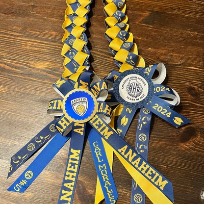 Navy Blue and Gold Ribbon, 7/8 Grosgrain Ribbon, School Colors Ribbon ...