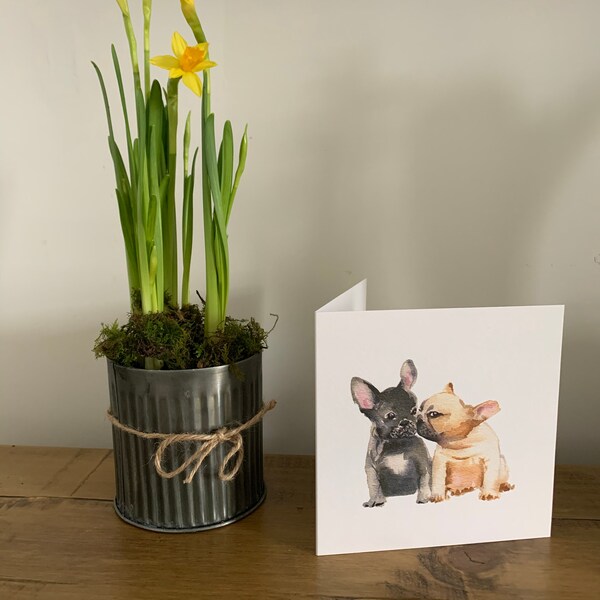 Frenchie Love Illustrated Greetings Card - Etsy