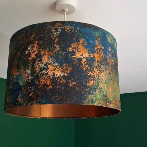 Rust Distressed Lamp Shade Lamp Home Decor Gold Lampshade Table Lamp - Etsy