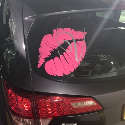 Lips Car Decal, Car Decals for Women, Monogram Car Decal, Car ...